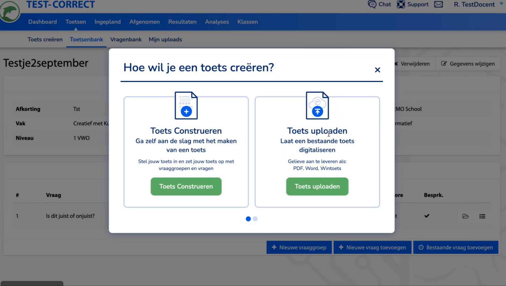 Online toetsplatform Test-Correct: formatief en summatief toetsen